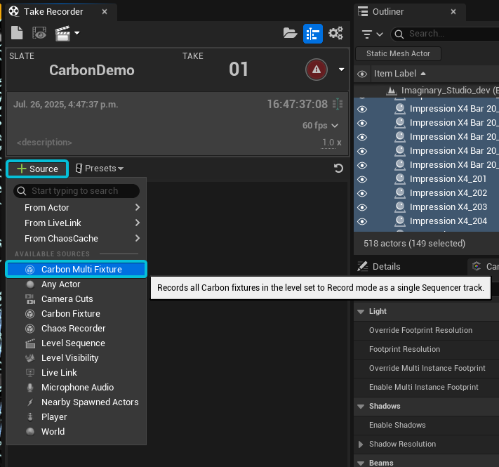 Recording a Sequence